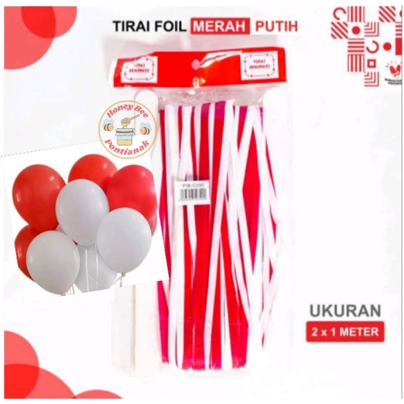 Jual Paket Dekorasi Tirai Balon Merah Putih Merdeka / HUT RI ...