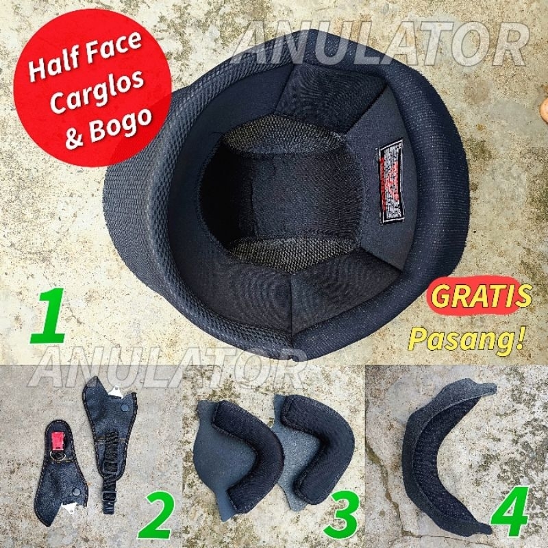 Jual Busa helm tali helm Inner liner helm carglos type Bogo Universal ...
