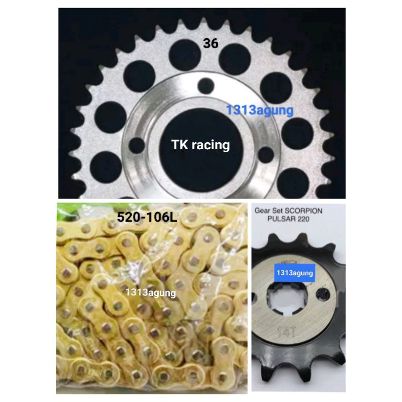 Jual Gear set Gir paket Bajaj Pulsar 220 220f (gear depan belakang ...