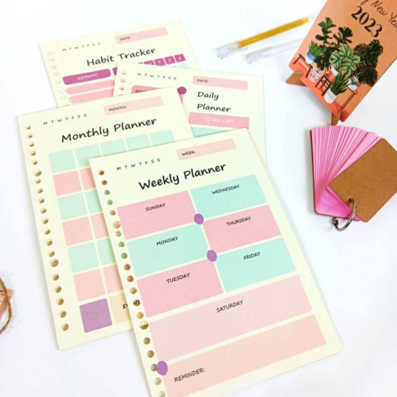 Jual LOOSELEAF DAILY PLANNER / WEEKLY PLANNER / MONTHLY PLANNER / HABIT ...