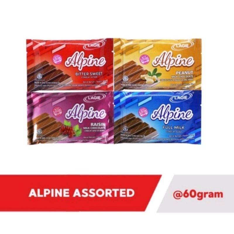 Jual Lagie Alpine Raisin Milk Chocolate Cokelat Susu isi Kismis 60gr ...
