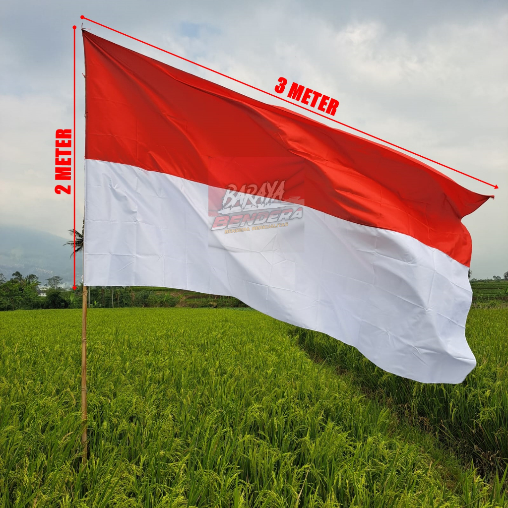 Jual BENDERA INDONESIA 2 METER x 3 METER MERAH PUTIH | Shopee Indonesia