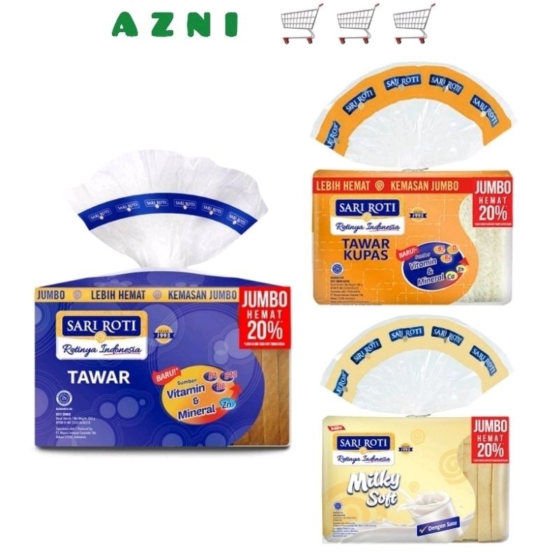 Jual SARI ROTI TAWAR JUMBO - BIASA/ KUPAS/ MILKY SOFT/ ALL VARIAN ...