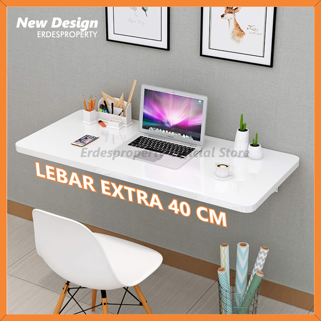Jual Meja Kerja Lipat Dinding Minimalis EXTRA LEBAR 40 CM Siku Besi ...