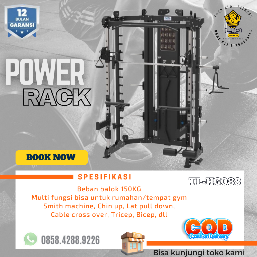 Jual Alat gym smith machine power rack Total fitness | Shopee Indonesia