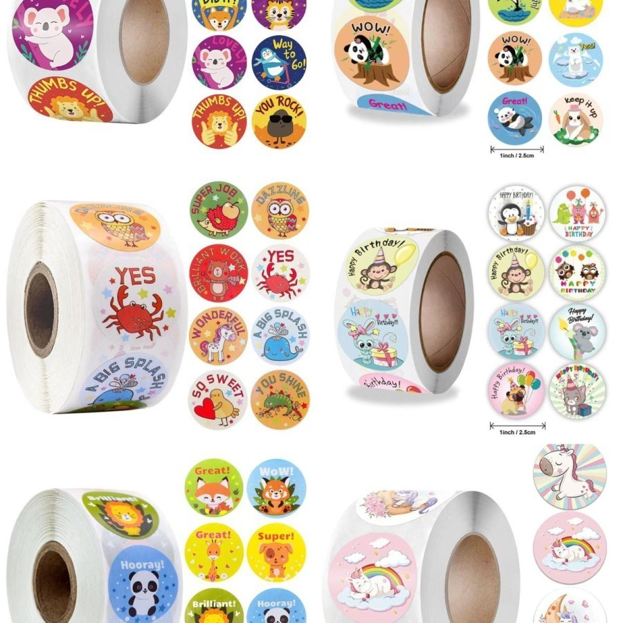 Jual Sticker Karakter 1 Roll 500Pcs Sticker Amplop Stiker Terima Kasih ...