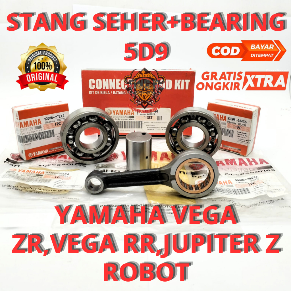 Jual STANG SEHER 5D9 STANG PISTON + 2 BEARING 6305 YAMAHA VEGA ZR ,VEGA RR ,JUPITER Z NEW ...