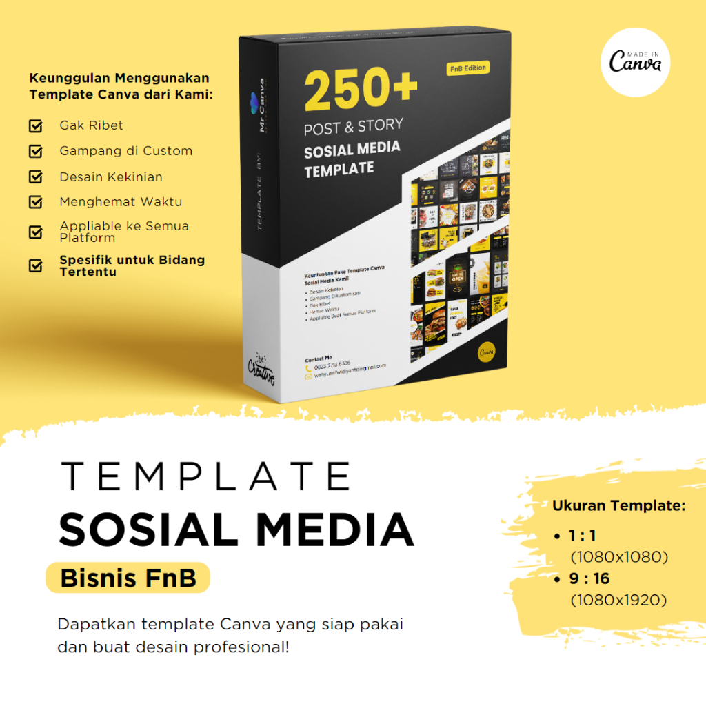 Jual 250+ Template Bisnis FnB Canva untuk Sosial Media | Shopee Indonesia