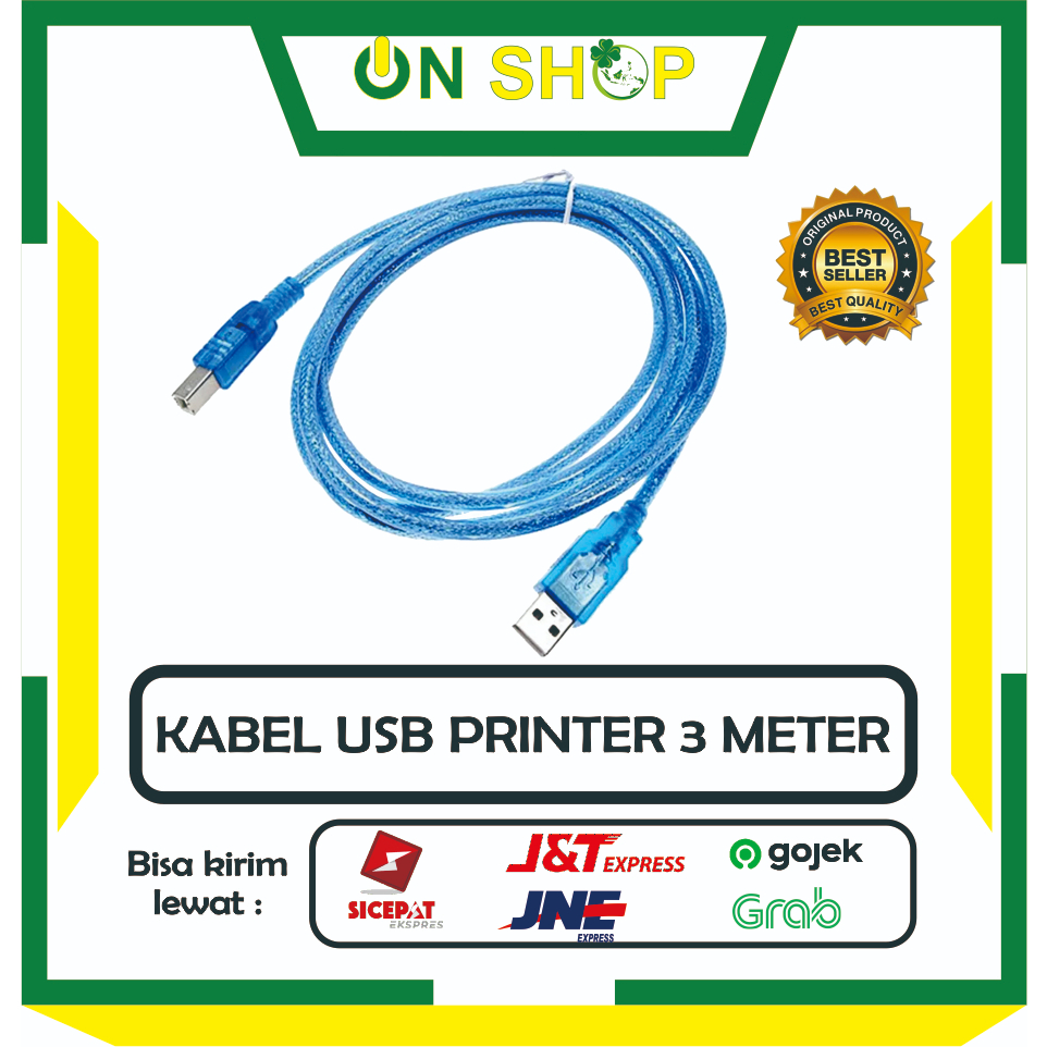 Jual KABEL USB PRINTER 3M / 3 METER/ 3 M KABEL PRINTER 3M HIGH QUALITY ...