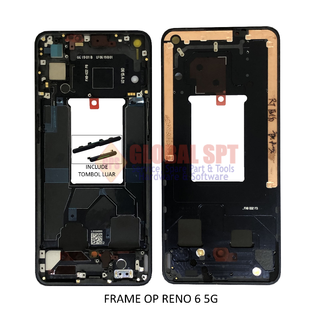 Jual FRAME OPPO RENO 6 5G / TULANG TENGAH / BEZZLE MIDDLE | Shopee ...