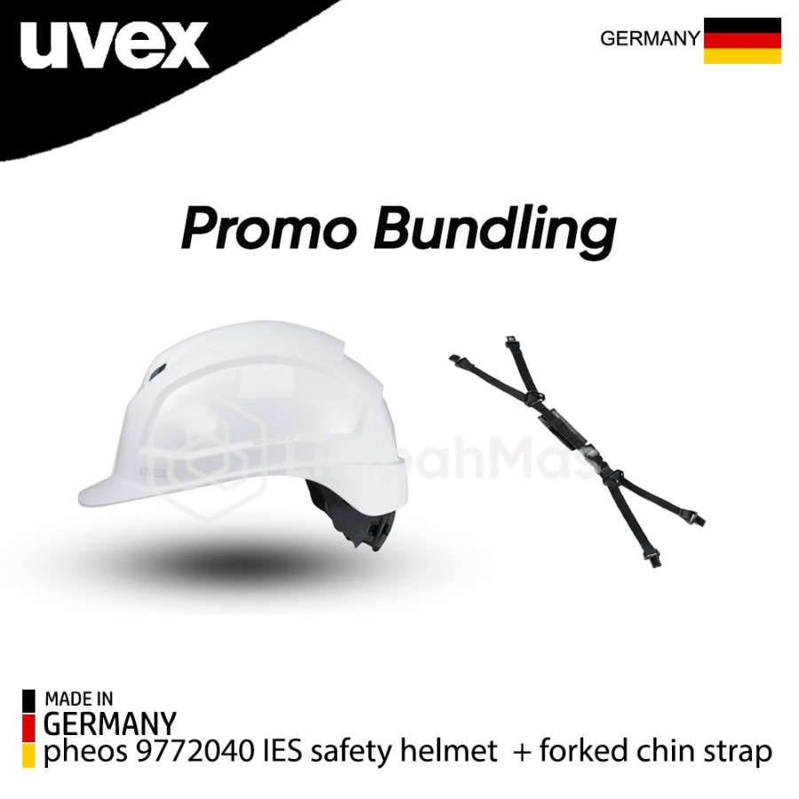 Jual Promo Uvex Safety helmet 9772040 Free Chin Strap 9790021 | Shopee ...