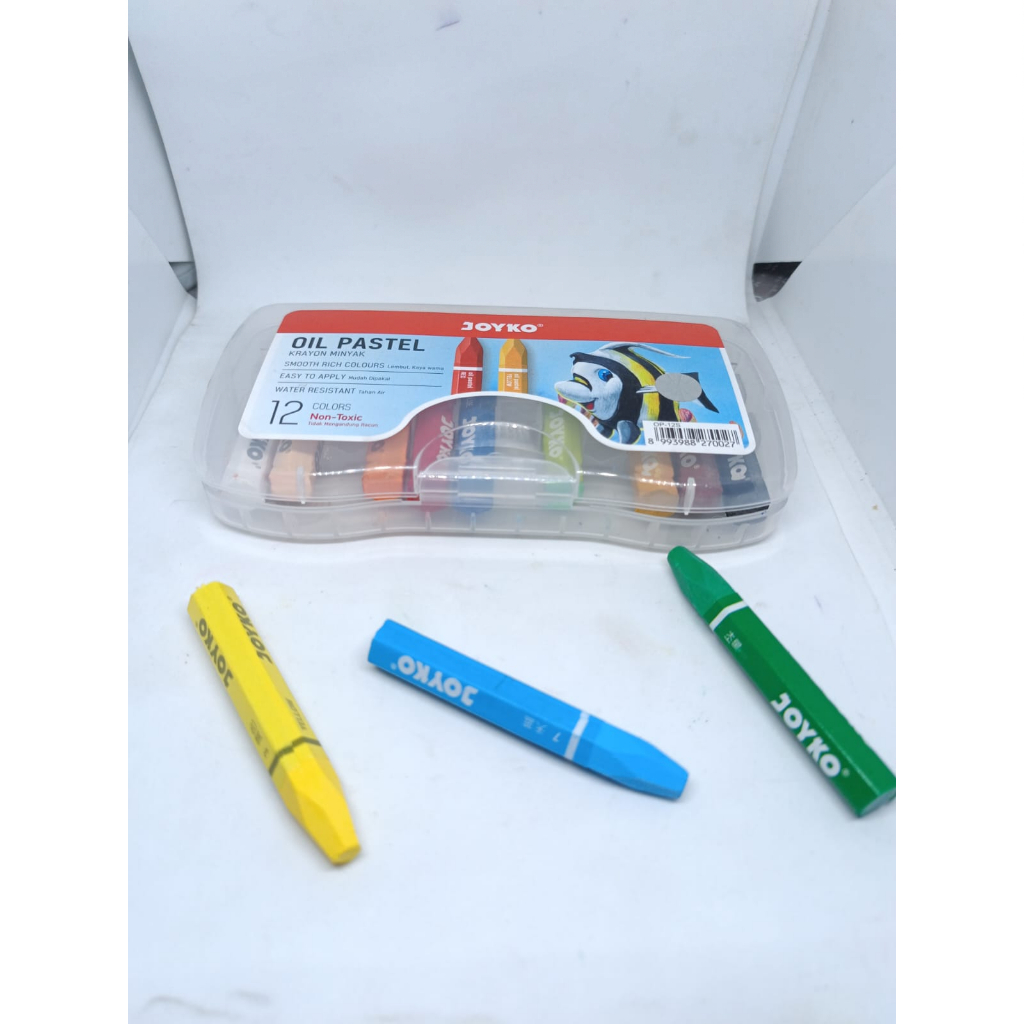 Jual CRAYON OIL PASTEL KRAYON 12 WARNA KECIL MEREK JOYKO OP 12S 1 PAK ...