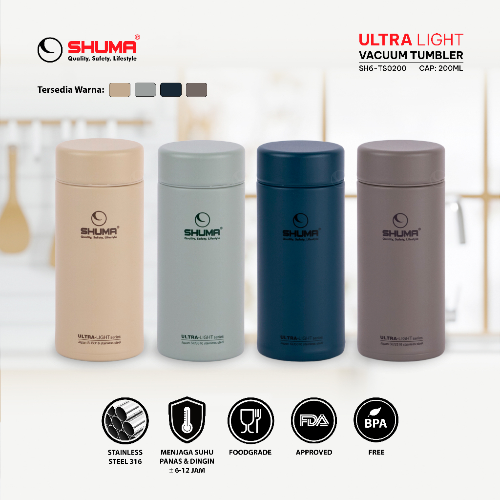 Jual SHUMA S/S 316 Ultra light vacuum Tumbler 200 ML | Shopee Indonesia