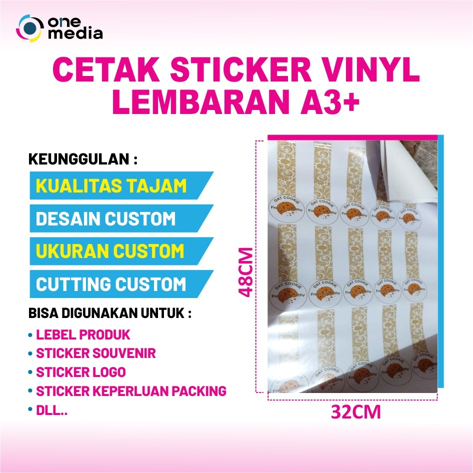 Jual CETAK STICKER VINYL LEMBARAN A3+ | Shopee Indonesia