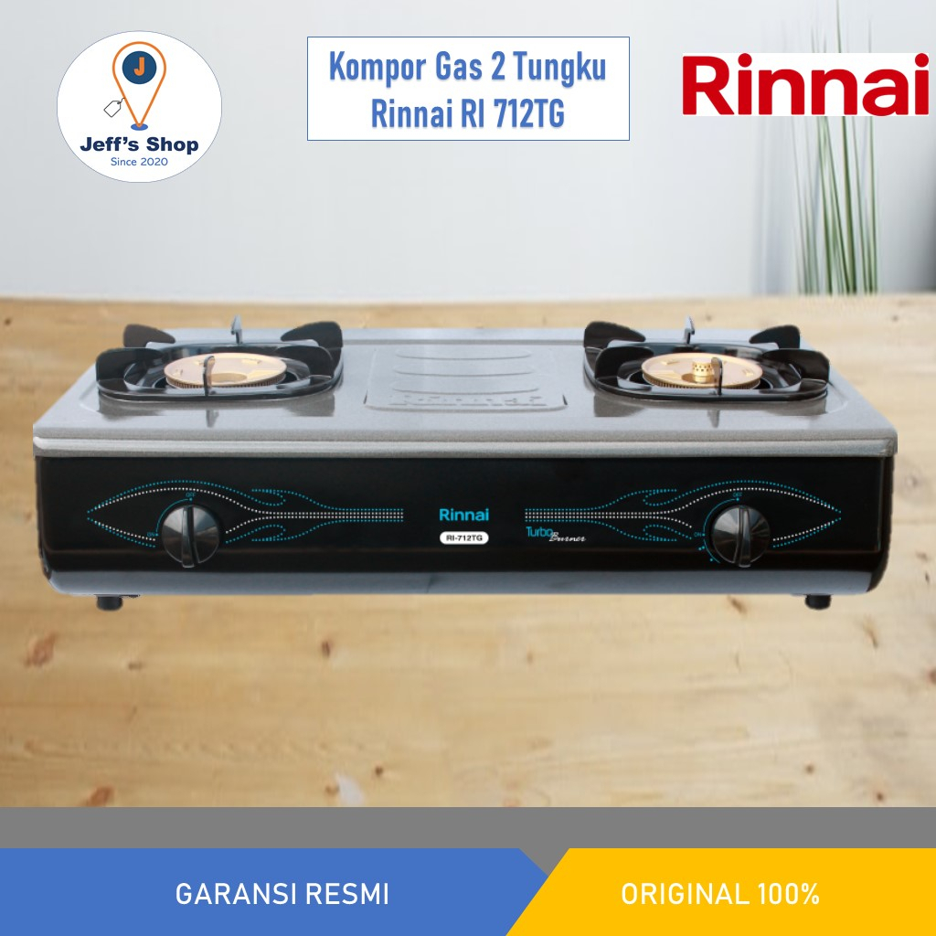 Jual Kompor Gas 2 Tungku Rinnai RI 712TG | Shopee Indonesia