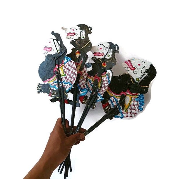 Jual Wayang kulit asli punakawan size kecil / shadow puppets empat ...
