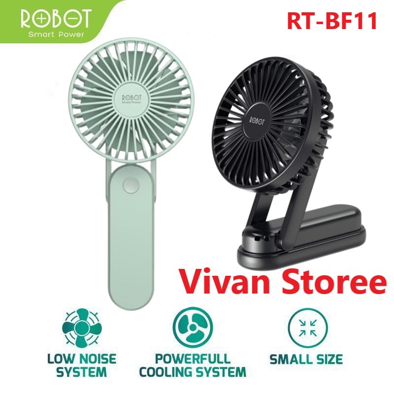 Jual Robot Mini Fan Portable Kipas Angin Mini Foldable 1200 - 2000mah ...