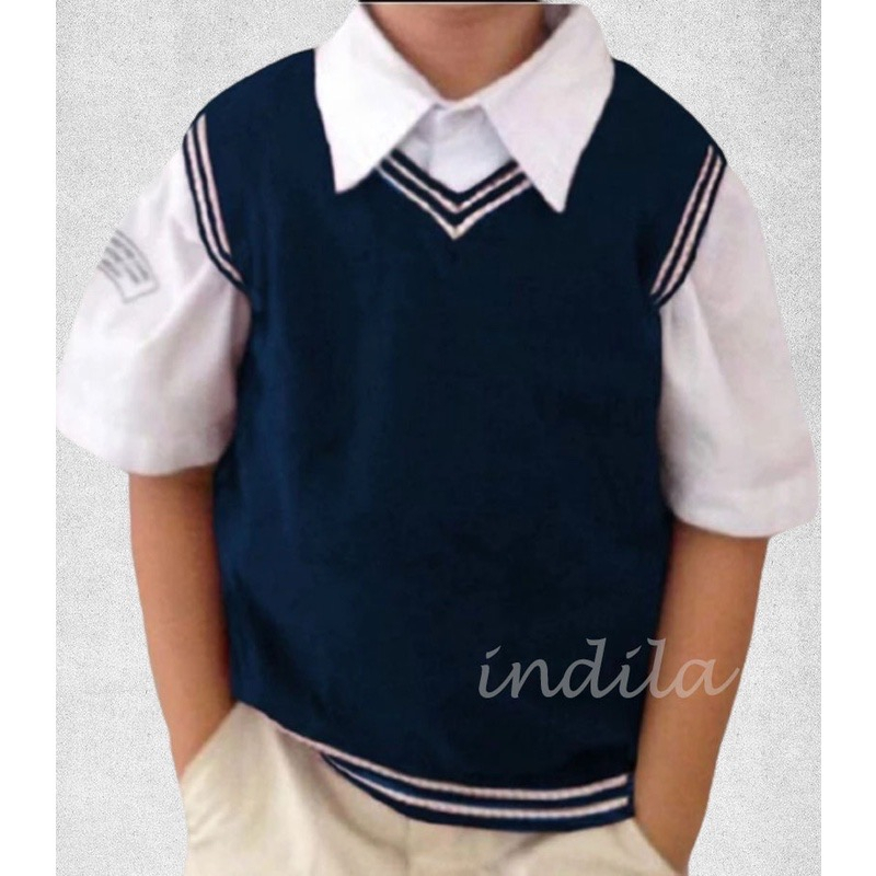 Jual Promo Rompi Rajut Anak Sekolah lis garis Dua Usia 2-12 tahun dari ...