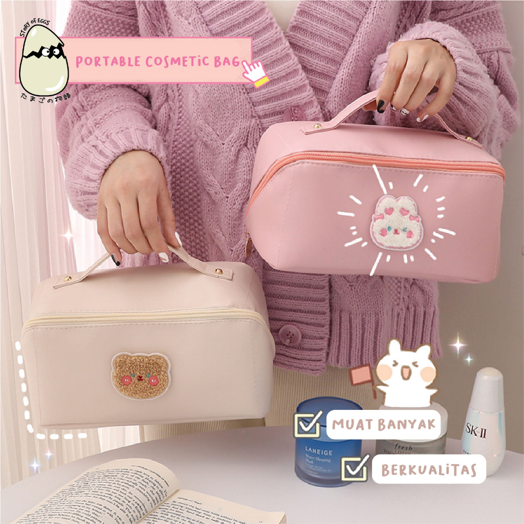 Jual Aesthetic and Cute Make up Pouch Besar l Travel Case l Kotak ...
