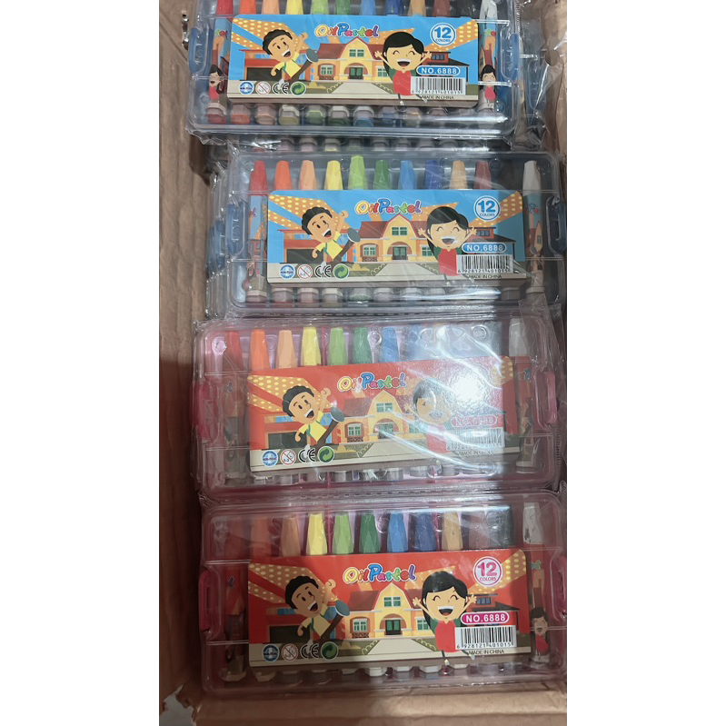 Jual CRAYON MIKA ISI 12 | KRAYON PASTEL OIL PASTEL WARNA ISI 12 PINK ...