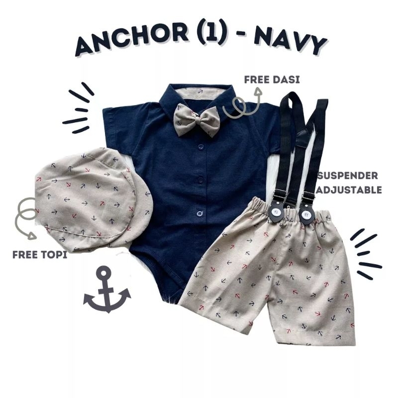 Jual Baju Jumper Suspender Anchor Kemeja Jumper Suspender Bayi | Shopee ...