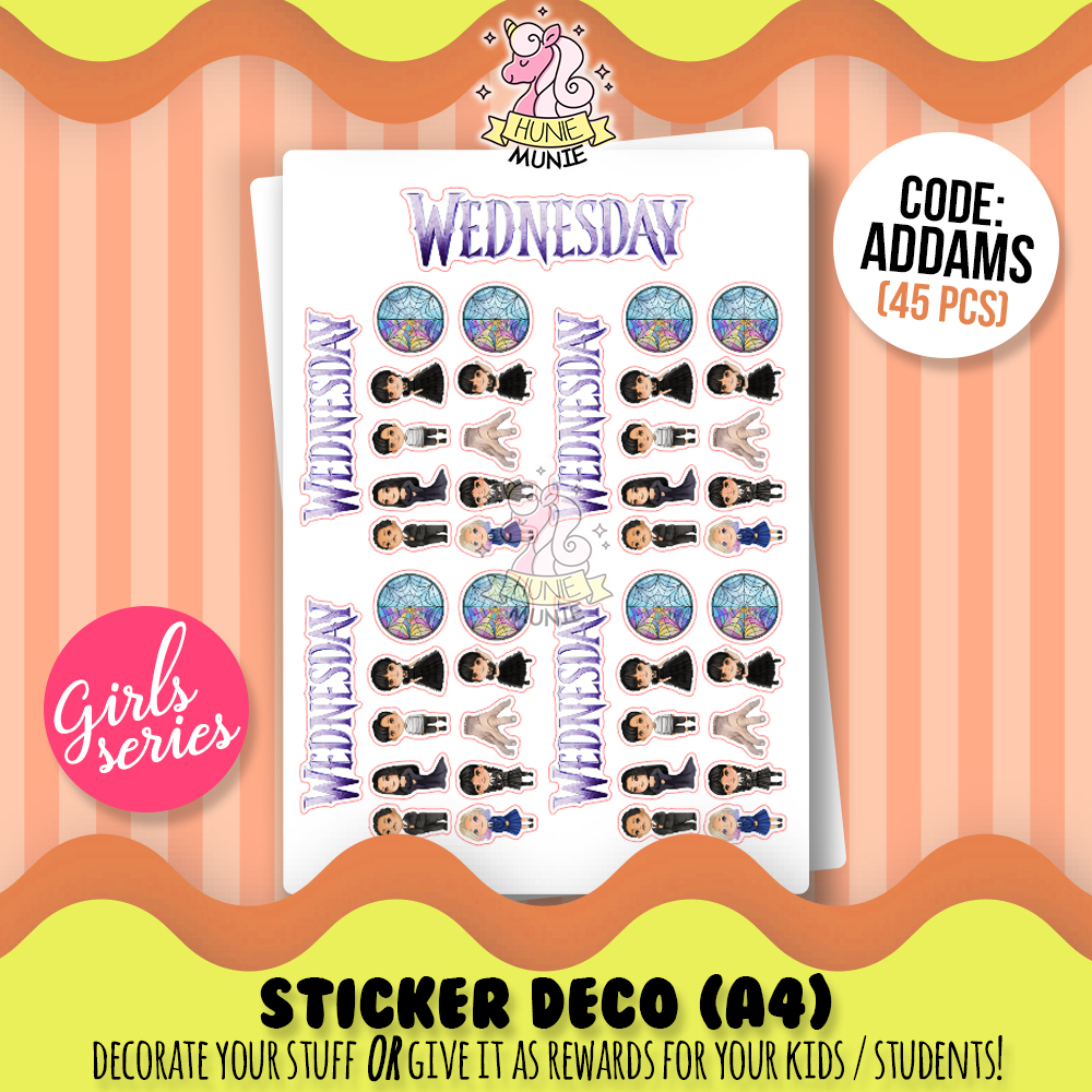 Jual Sticker Deco - Wednesday Addams - UNISEX SERIES - Stiker Reward ...