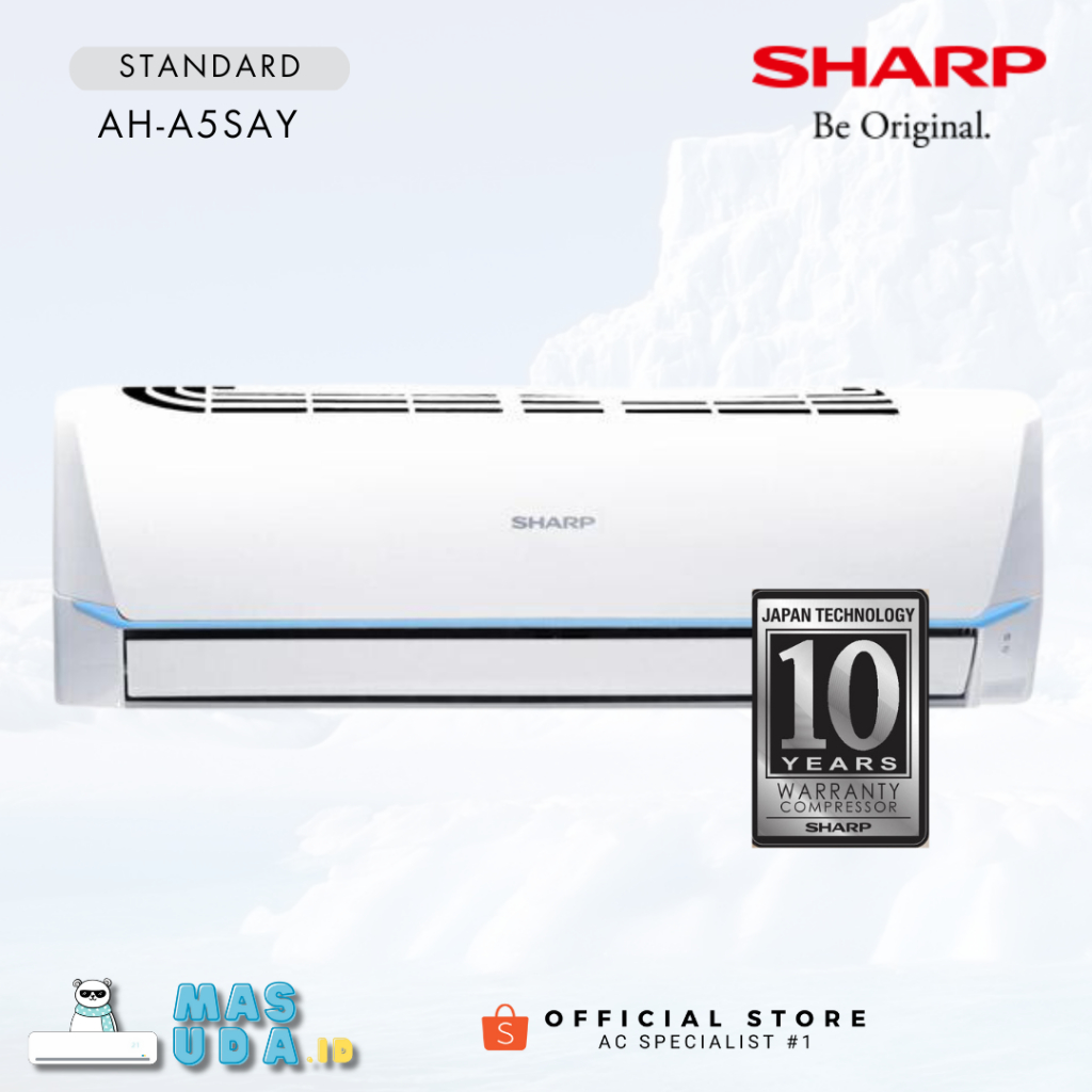 Jual AC Sharp 1/2 PK Standard AH-A5SAY New Jetsream Series | Shopee ...
