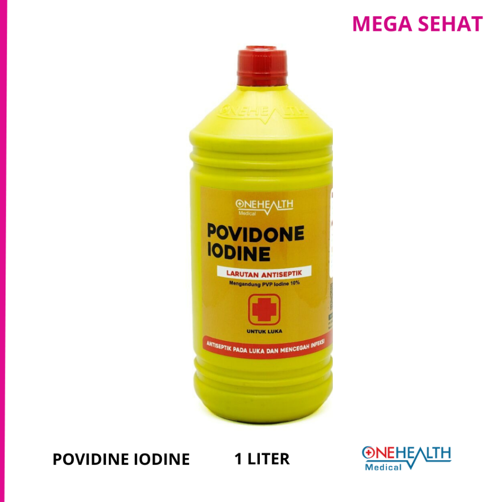 Jual Povidone Iodine Onehealth 1 liter Ecodine Povidon Iodin Ecodin 1 ...