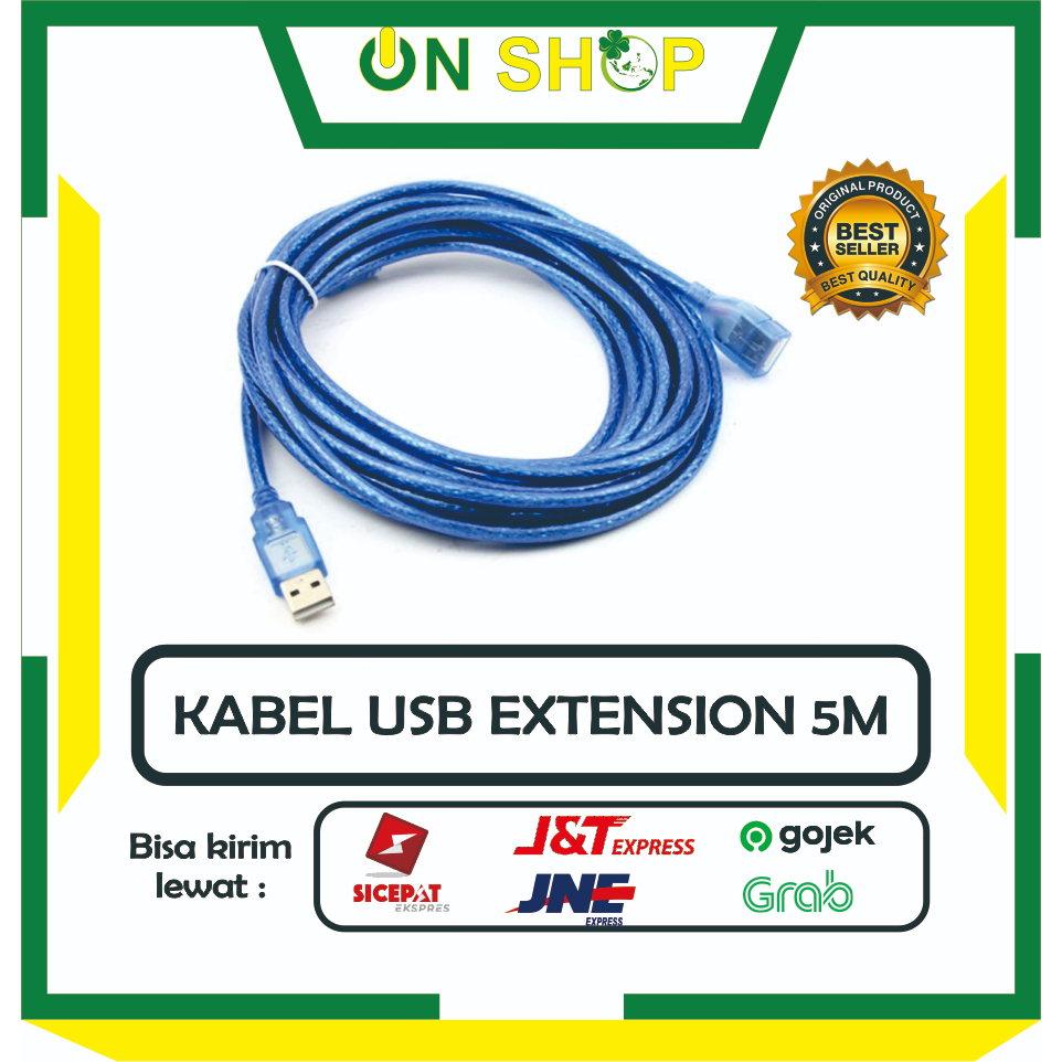Jual KABEL USB EXTENSION 5M MALE TO FEMALE 5 Meter USB EXTENTION | Shopee Indonesia