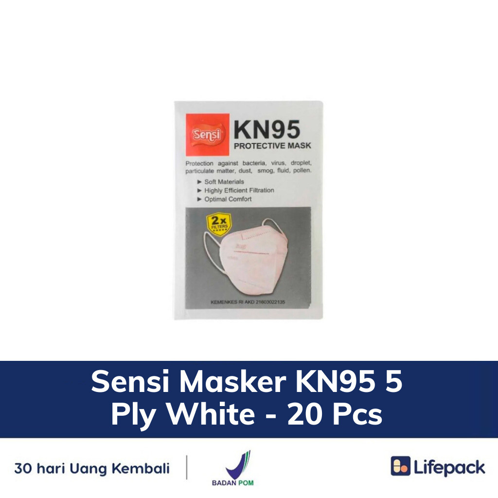 Jual Sensi Masker KN95 5 Ply White - 20 Pcs - LIFEPACK | Shopee Indonesia