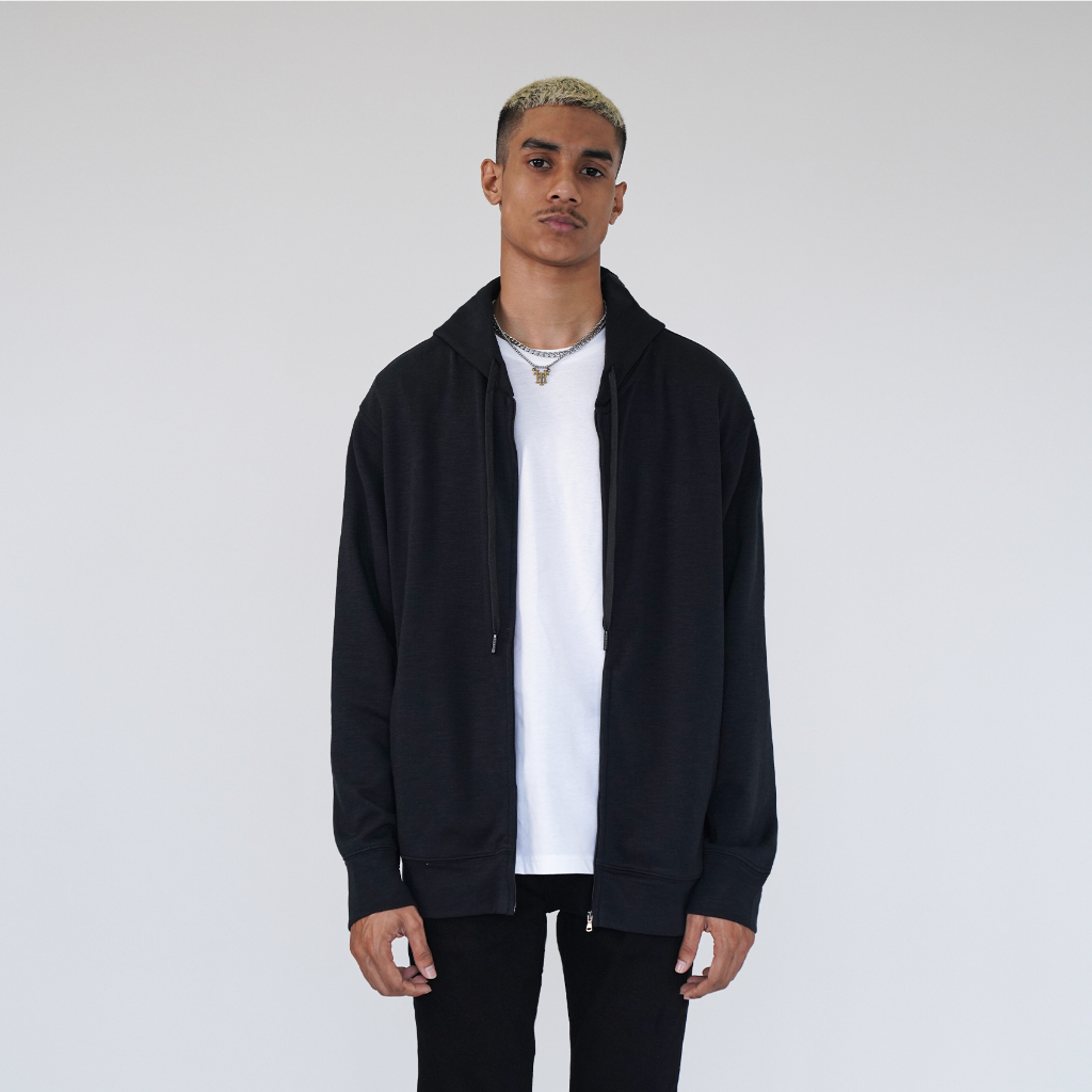 Jual CELCIUS Hoodie Zipper LIN000410C Hitam | Shopee Indonesia