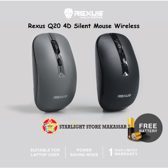Jual Rexus Q20 4D Silent Mouse Wireless | Shopee Indonesia