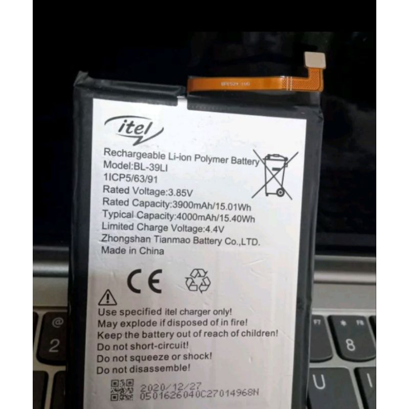 Jual Batre BL-39Li for Itel Vision 1 L6005 Batrai Bl-39Ll Baterai Bl39Li Battery DIJAMIN SESUAI ...