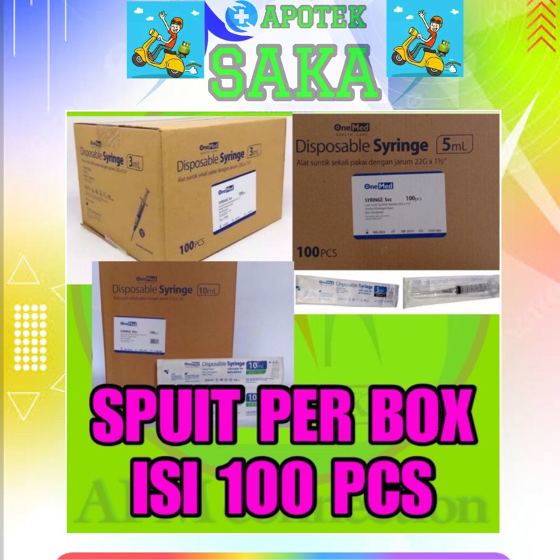 Jual MACAM SYRINGE / MACAM SPT SPUIT ONMED PER BOX ISI 100 | Shopee ...