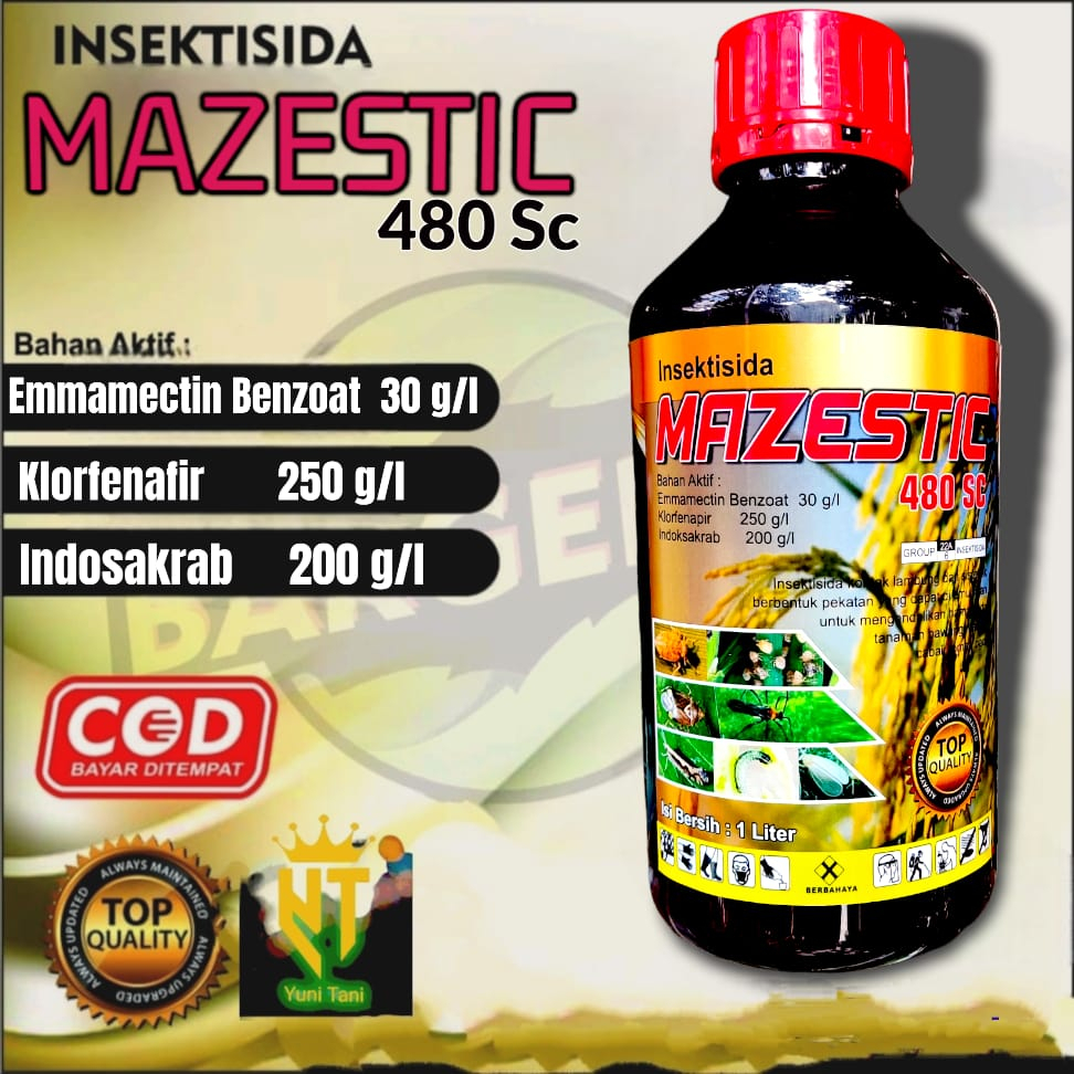 Jual INSEKTISIDA MAZESTIC 480Sc UKURAN 1LITER BAHAN AKTIF EMMAMECTIN ...