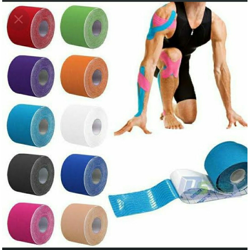 Jual BEST SELLER - kinesio tape 2,5cm X 5m - Sport Plaster Otot Gym Futsal Sepakbola Running ...