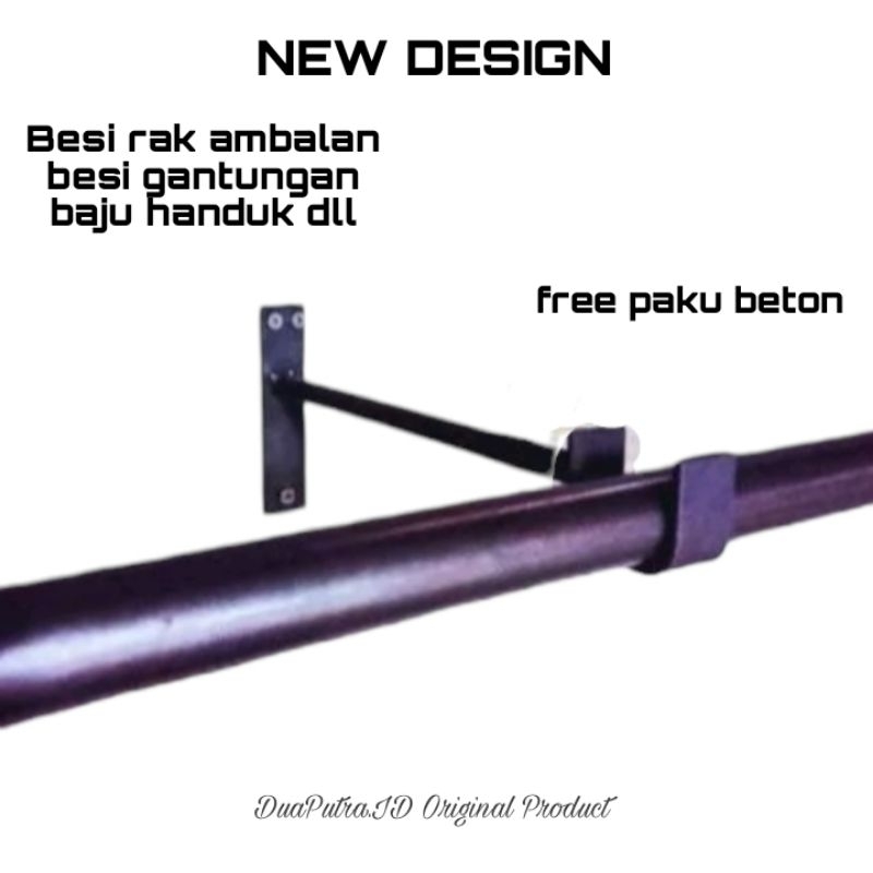 Jual besi ambalan 2pcs besi rak dinding ambalan besi gantungan baju ...