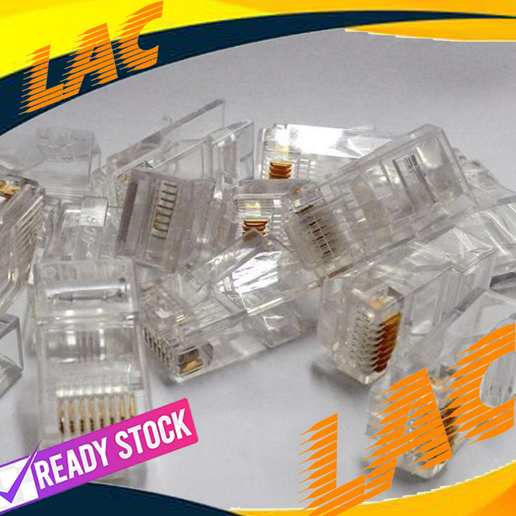 Jual Konektor LAN RJ45 / RJ 45 / RG45 / RG 45 / Cat 5e / ISI 100 pcs ...