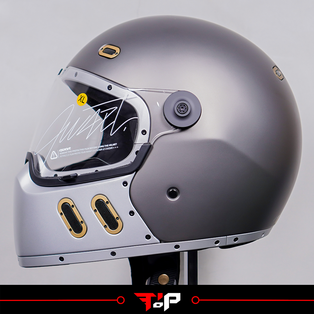 Jual QWART PHOENIX HELMET 2TONE MATTE TITANIUM /MATTE SILVER FULL/HALF ...