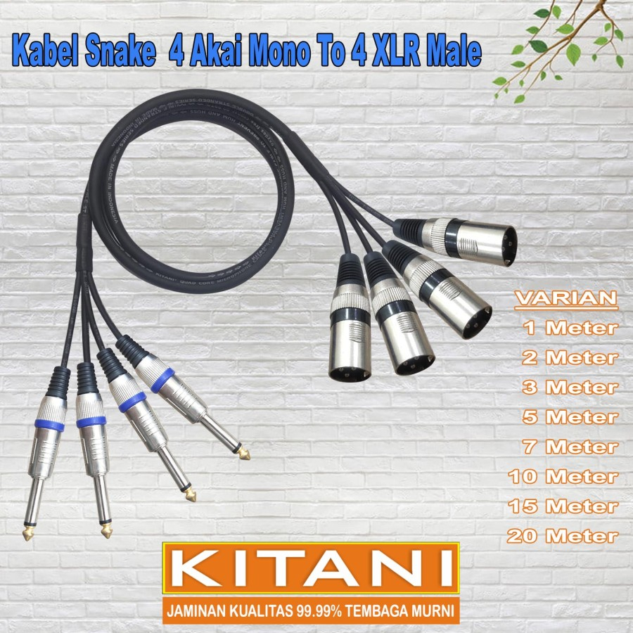 Jual Kabel Audio/kabel Snake 4x Akai Mono To 4x Canon XLR Male - Kitani ...