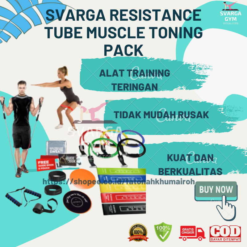 Jual SVARGA Resistance Band / Resistance Tube Muscle Toning Pack SG17 ...
