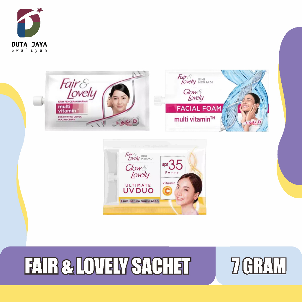Jual Fair & Lovely Sachet Glow & Lovely Facial Foam, Multivitamin Cream ...
