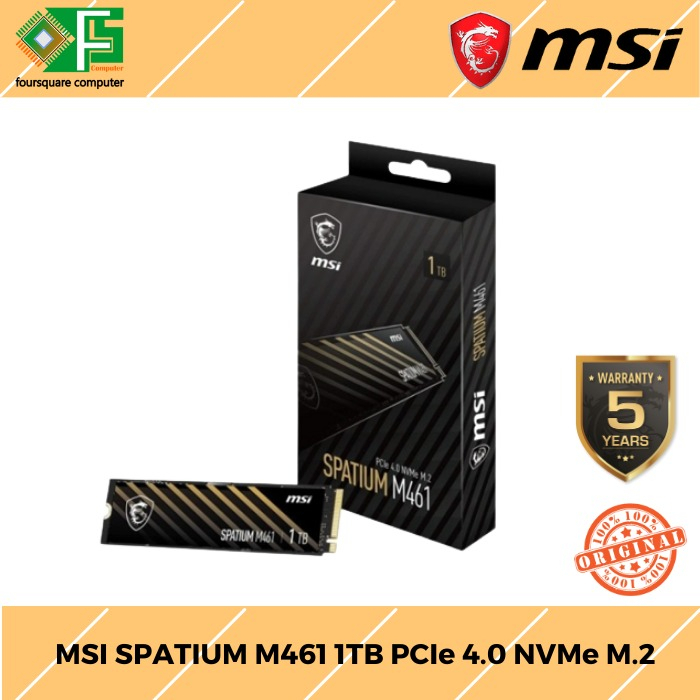 Jual MSI Spatium M461 SSD M.2 NVMe 1TB PCIe Gen4x4 | Shopee Indonesia
