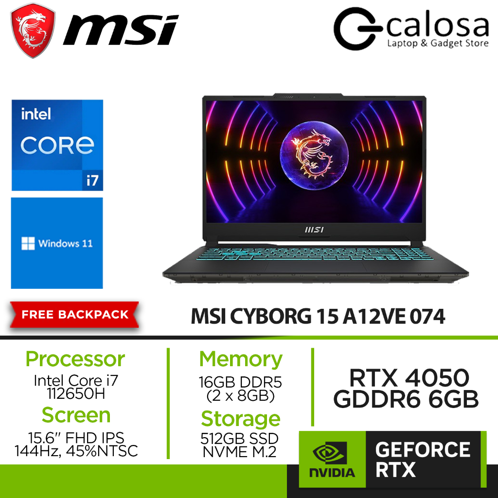 Jual LAPTOP GAMING MSI Cyborg 15 A12VE-9S7-15K111-074 NVIDIA GeForce ...