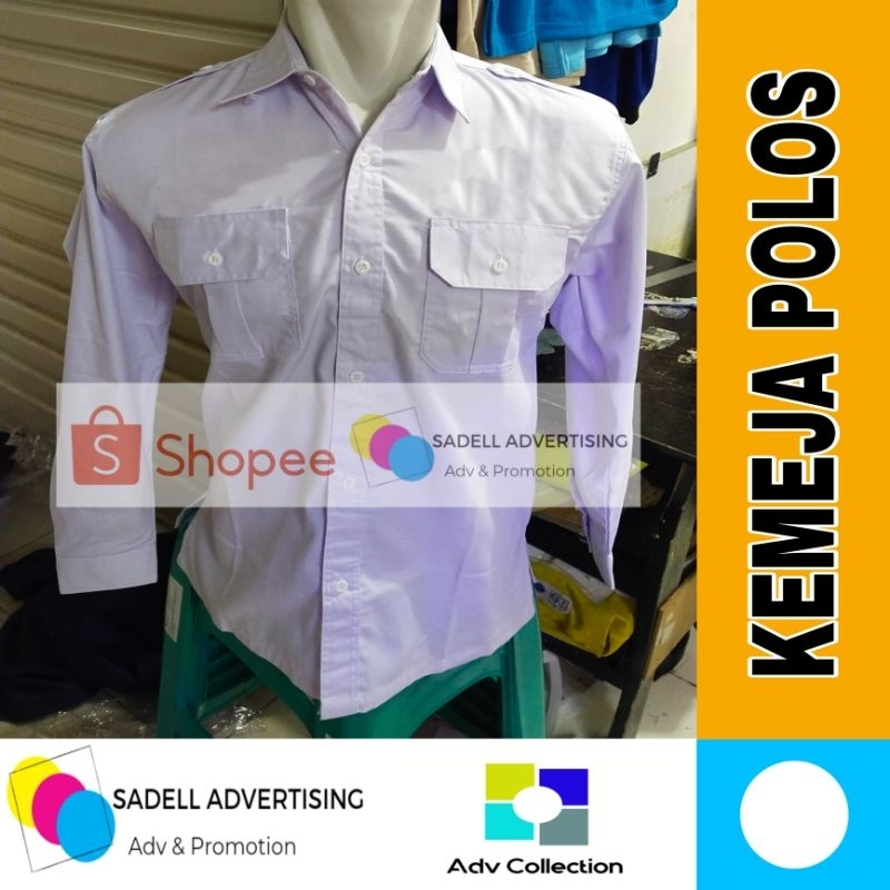 Jual Kemeja Polos Seragam Polos PDH PDL Putih Lengan Panjang Pria ...