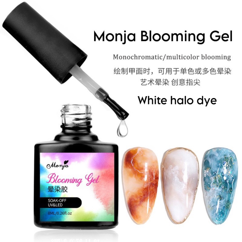 Jual MONJA BLOOMING INK NAIL ART / MARBLE / BLOOMING GEL / WHITE HALO ...