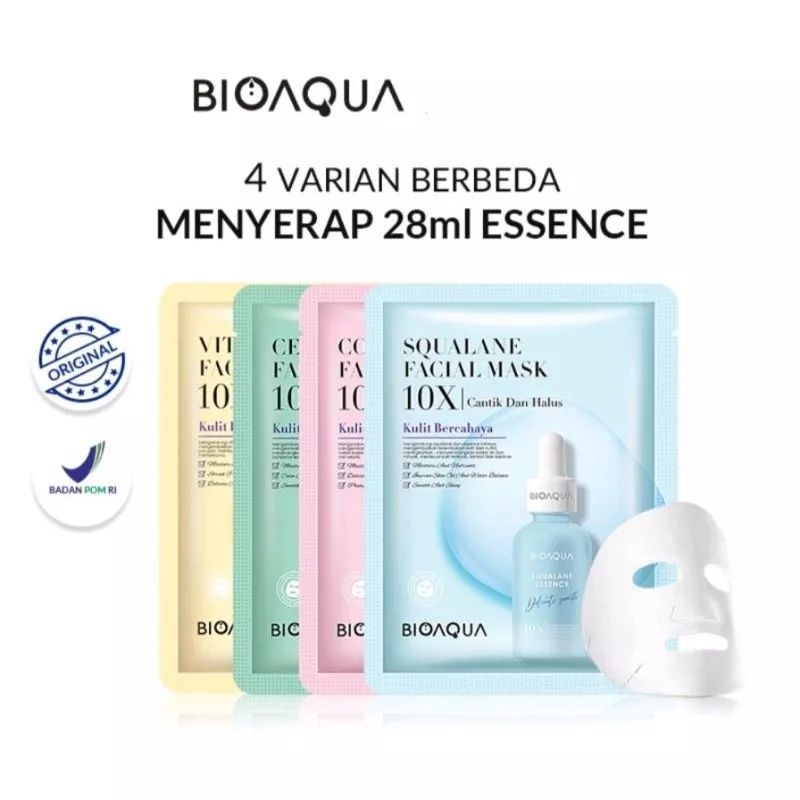 Jual [10X Essence 28ml] Bioaqua Facial Mask 10x | Sheet Mask | Masker Wajah | Vitamin C ...