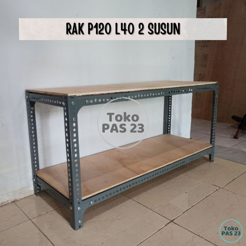 Jual RAK SUSUN SERBAGUNA BESI SIKU LUBANG UKURAN P120 L40 (cm) 2 SUSUN ...