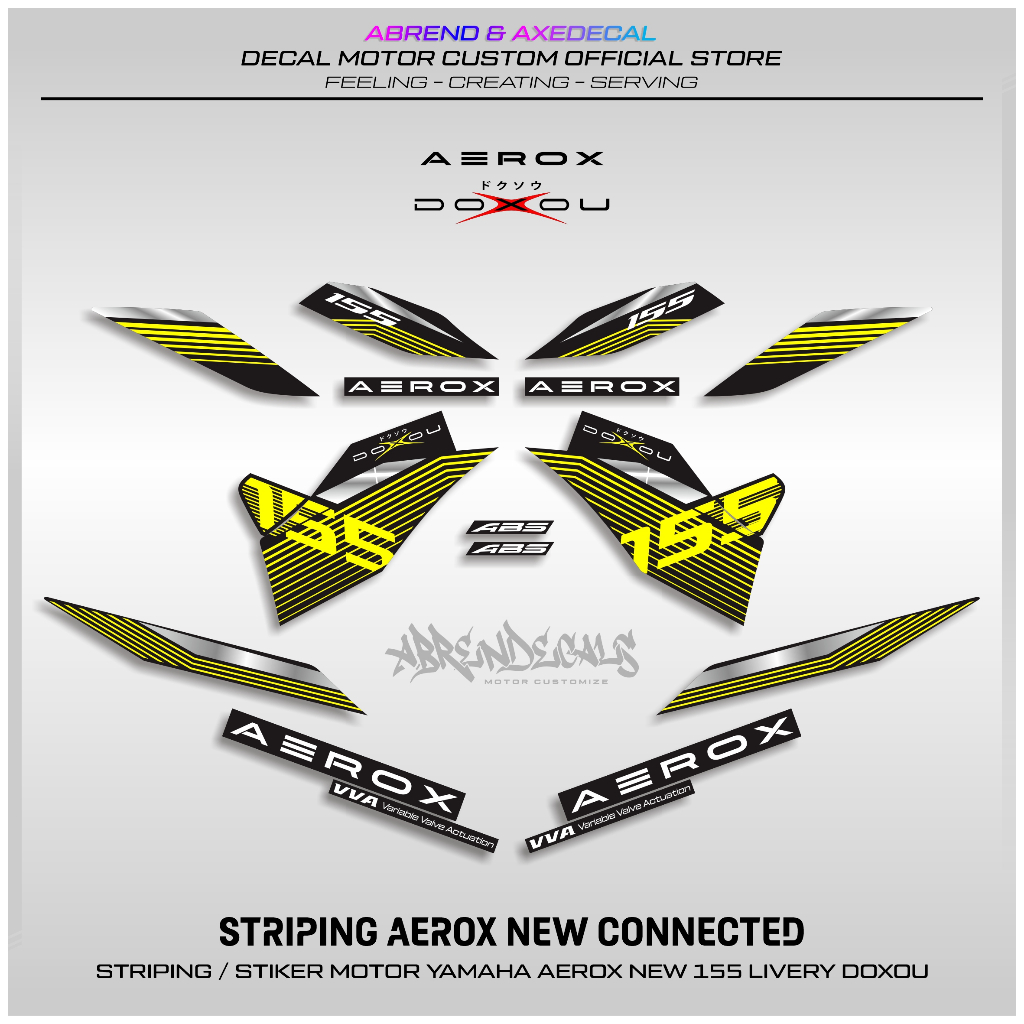 Jual DECAL STRIPING AEROX NEW CONNECTED DOXOU / STIKER MOTOR YAMAHA ...