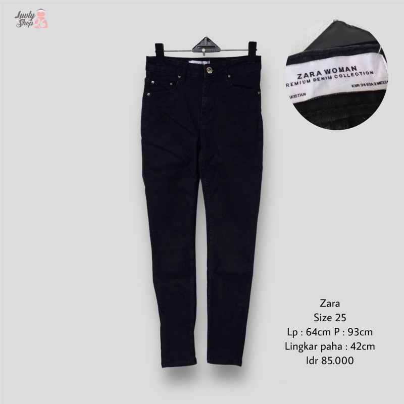 Jual Zara women jeans hitam | Shopee Indonesia